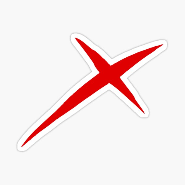 "Red X" Sticker for Sale by UrebidGreen | Redbubble