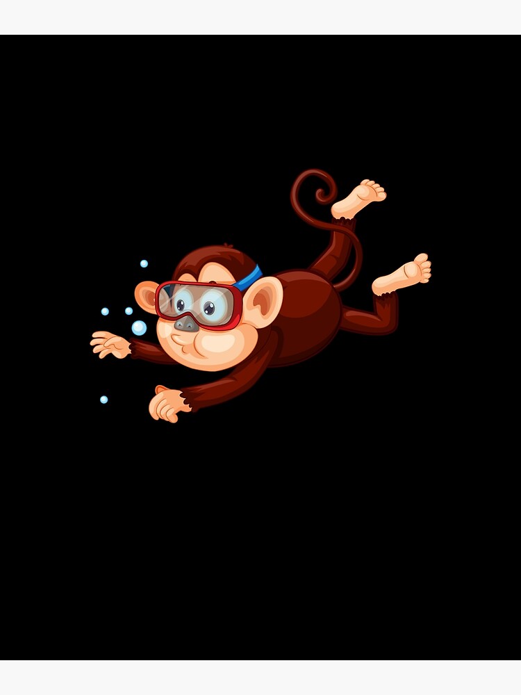 "Baby monkey goes swimming for the first time" Poster for Sale by ...
