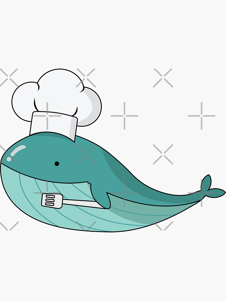 "Chef Whale" Sticker by Stickeraza | Redbubble