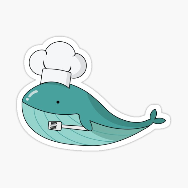 "Chef Whale" Sticker by Stickeraza | Redbubble