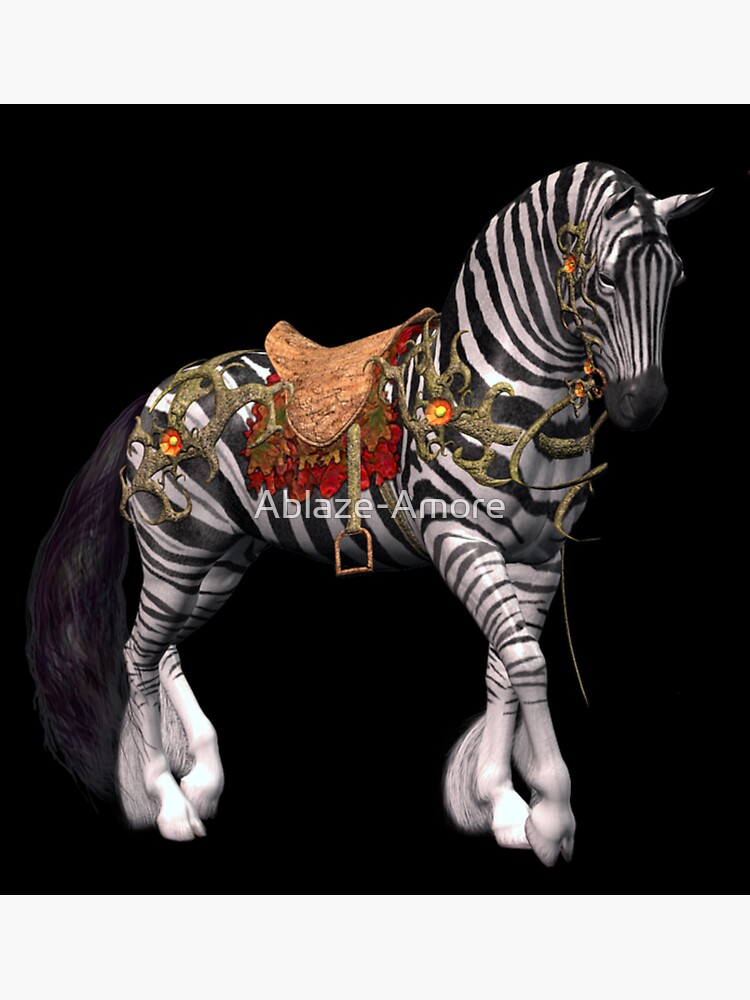 "Zebra War Pony" Sticker for Sale by Ablaze-Amore | Redbubble