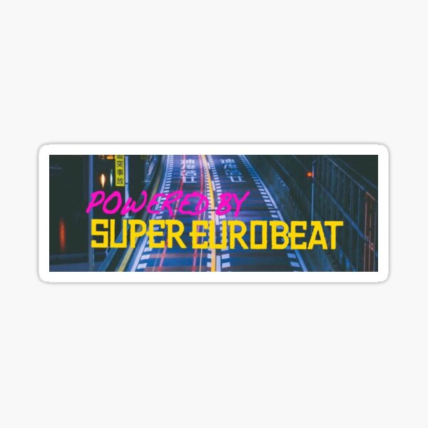 "Powered By Super Eurobeat Japanese Highway" Sticker for Sale by ...