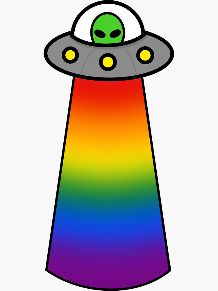 "Rainbow UFO" Sticker for Sale by WhisperingWisps | Redbubble