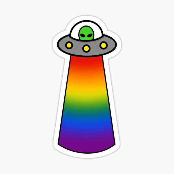 "Rainbow UFO" Sticker for Sale by WhisperingWisps | Redbubble
