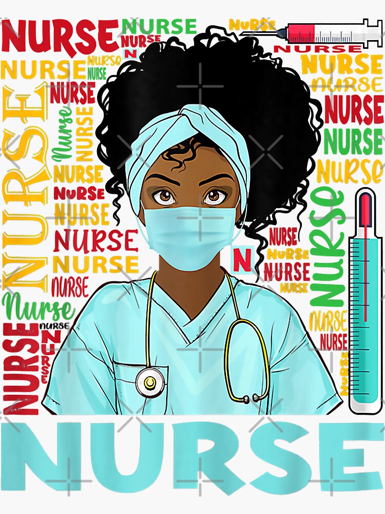 "Black Nurse Afro Magic Black History Month Nurse Melanin" Sticker by ...