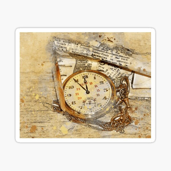 "Antique clock" Sticker by KseniaDr | Redbubble