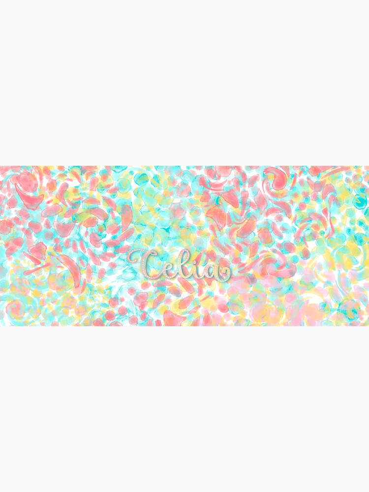 "CELIA - Personalized watercolor design with CELIA's name, in turquoise ...