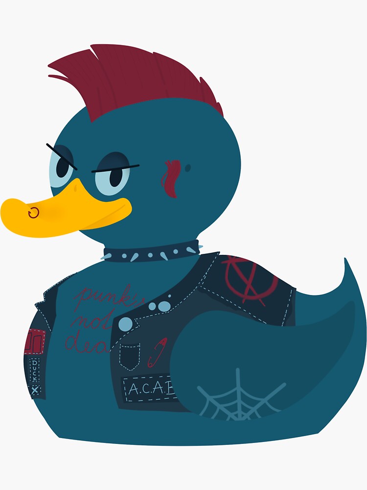 "Punk Blue Duck with a Vest a Mohawk Tattoos and Piercings Punk's Not ...