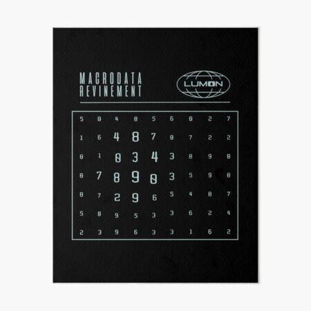 "Scary Numbers Lumon Macrodata" Art Board Print for Sale by ...