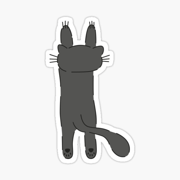 "Hanging Cat Grey" Sticker by cartoon-stories | Redbubble