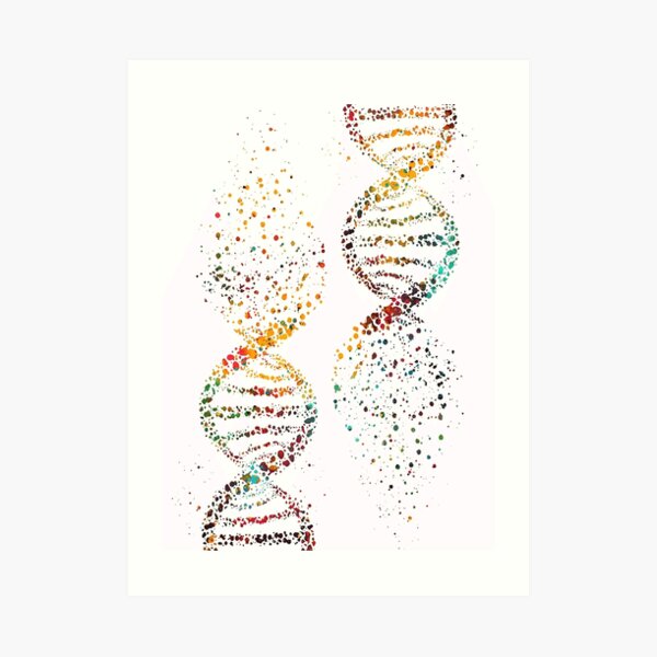 "DNA, Watercolor Art,Dna double helix genetic Poster" Art Print for ...