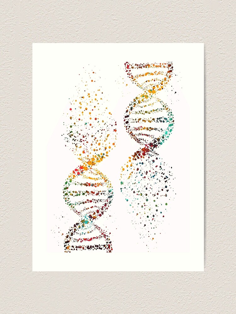 "DNA, Watercolor Art,Dna double helix genetic Poster" Art Print for ...