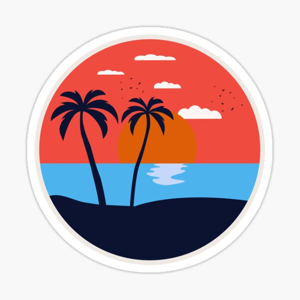 "Beach Sunset Icon" Sticker by TheCreepero | Redbubble