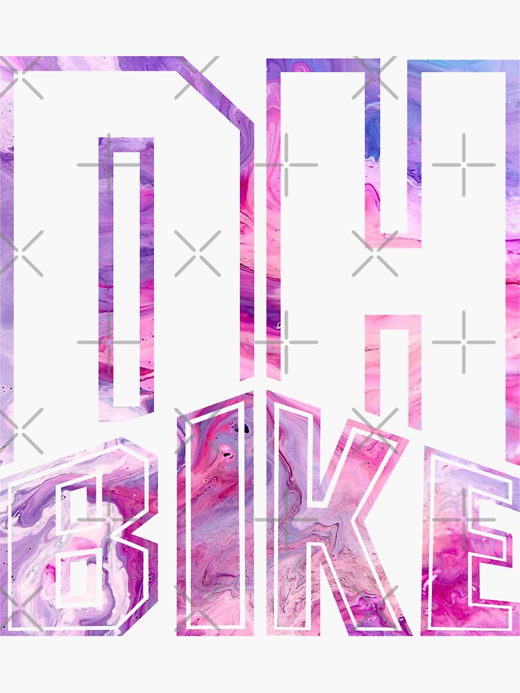 "DH Bike in Pink Marble" Sticker by artOfCal013 | Redbubble