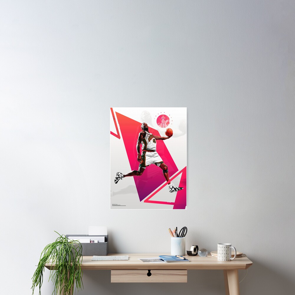 "Shawn Kemp " Reign Man "" Poster for Sale by HazlettTLH | Redbubble