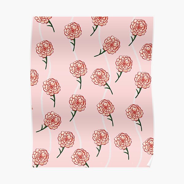 "Carnations Pattern in Pink" Poster for Sale by OrangeSubArt | Redbubble