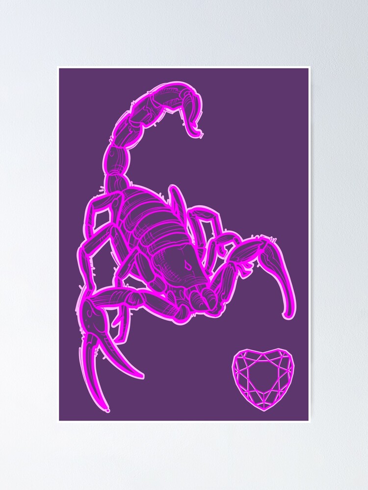 "purple scorpion with diamond heart" Poster for Sale by weilertsen ...