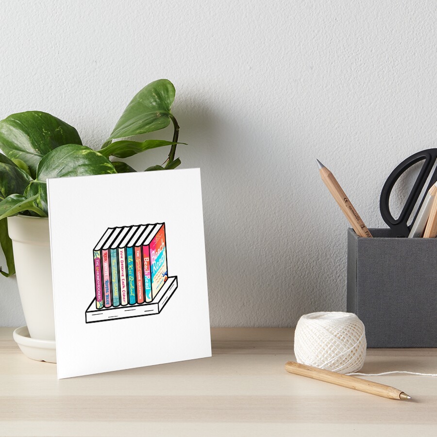 "Romance Book Stack A" Sticker for Sale by bookshelfsketch | Redbubble