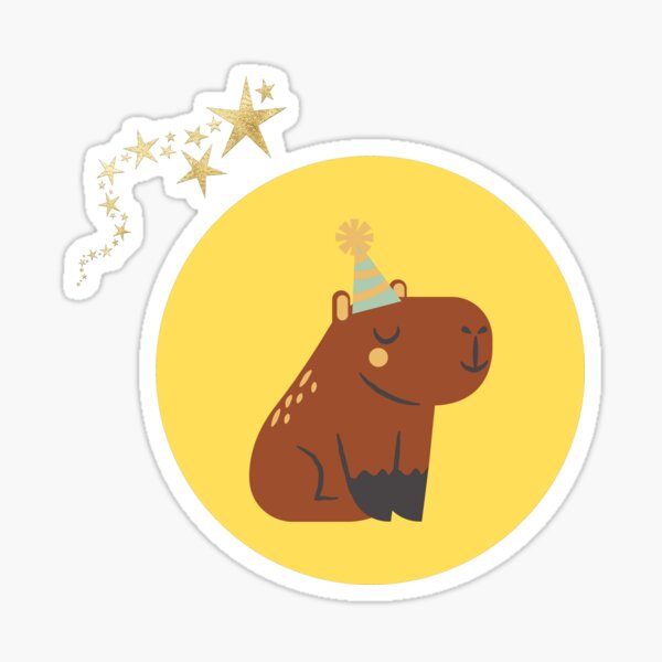 "Capy birthday" Sticker for Sale by samithdilshan | Redbubble