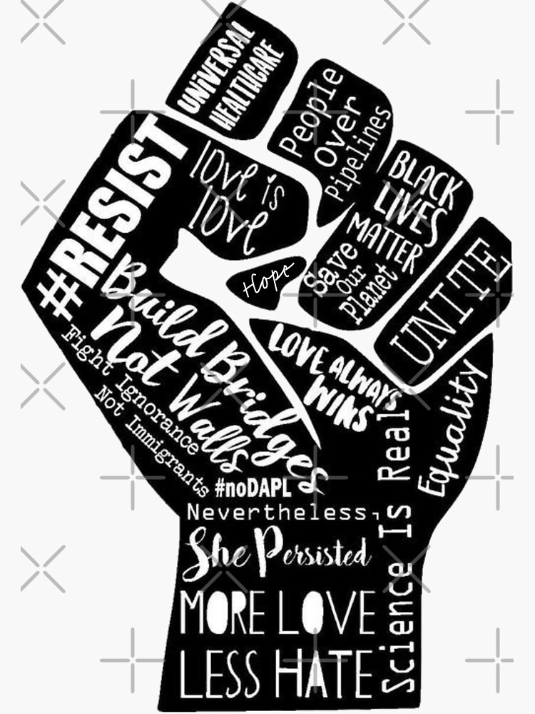 "Resist Fist" Sticker by Ch00sy | Redbubble