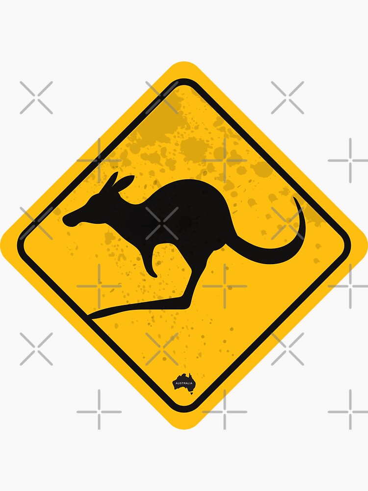 "Kangaroo Roadsign" Sticker for Sale by sozama | Redbubble