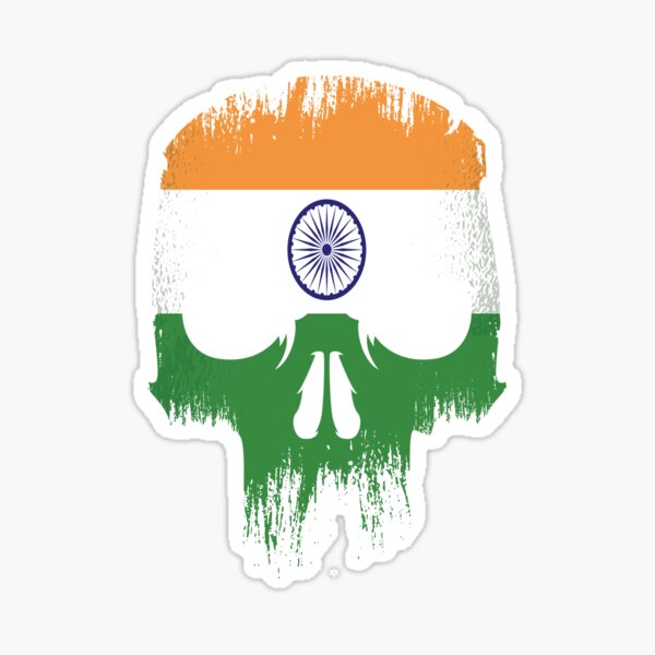 "India Souvenir Gift Country Skull Heratige" Sticker by DadJokeDescript ...