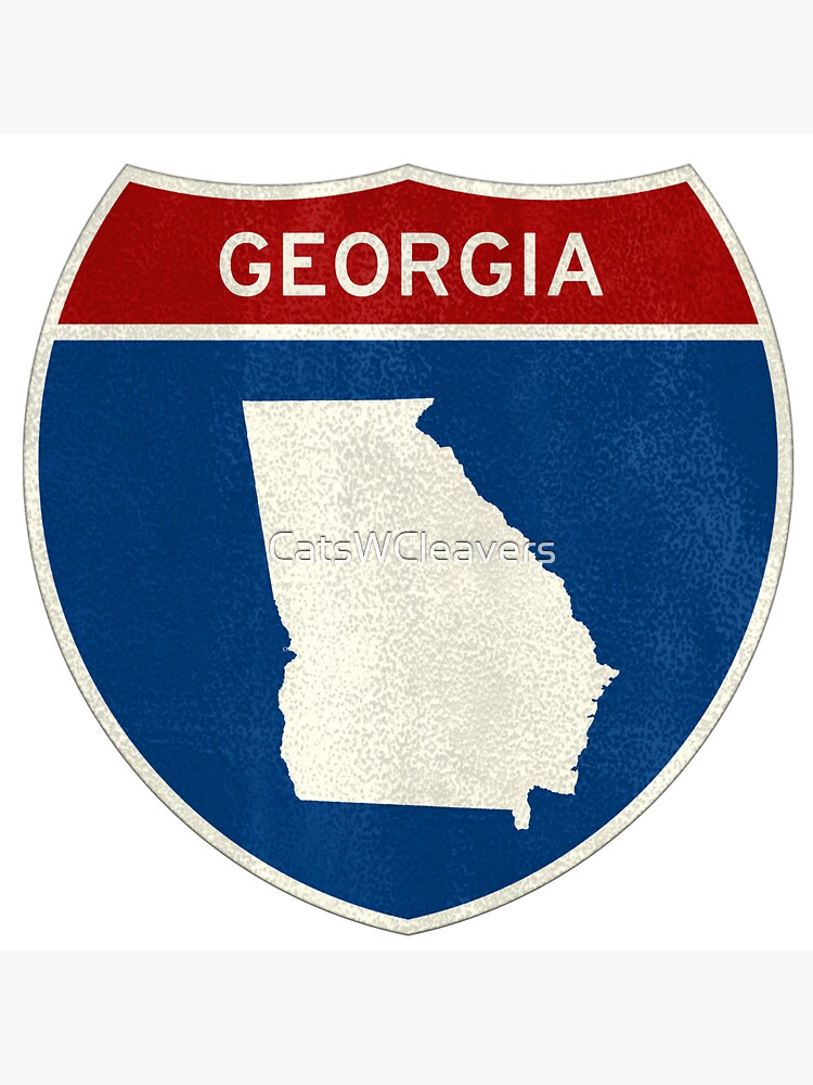 "Georgia State Sign" Sticker for Sale by CatsWCleavers | Redbubble