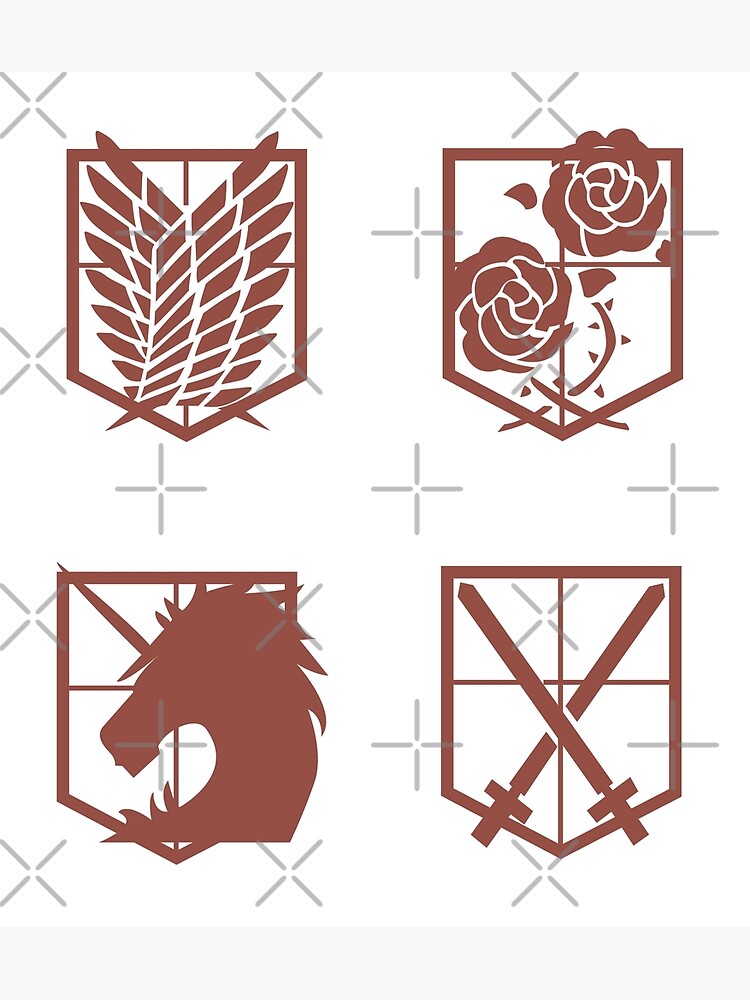 "Attack on Titan Dark Pink Military Logos" Art Print for Sale by Anicristi | Redbubble