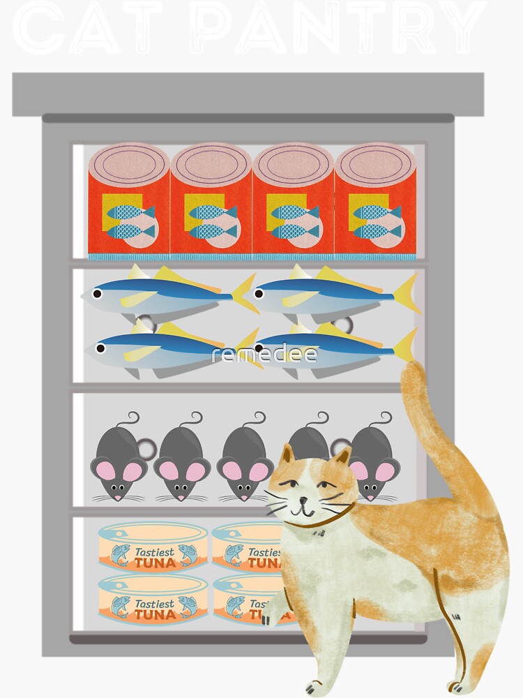 "Cat Pantry" Sticker by remedee | Redbubble