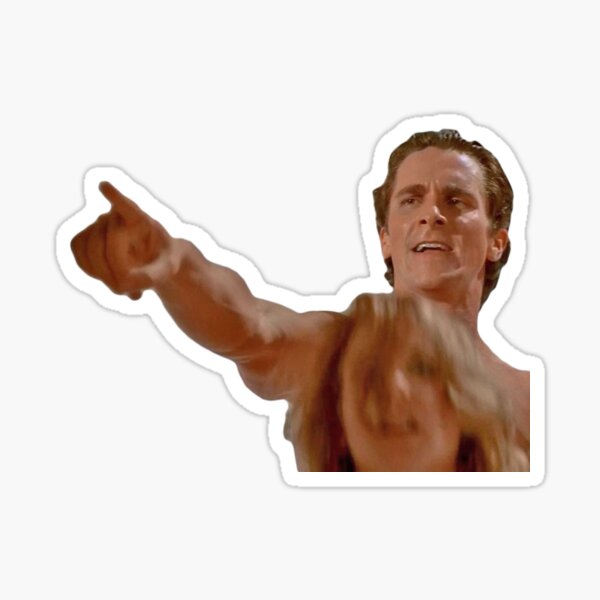 "Patrick Bateman American Psycho Meme" Sticker by beeeboooop | Redbubble