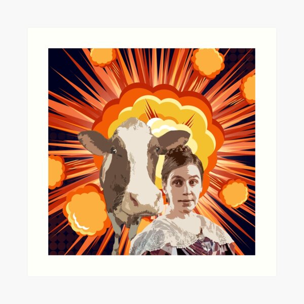 "Lister Sister Exploding Cow" Art Print by OkidokiBarlick | Redbubble