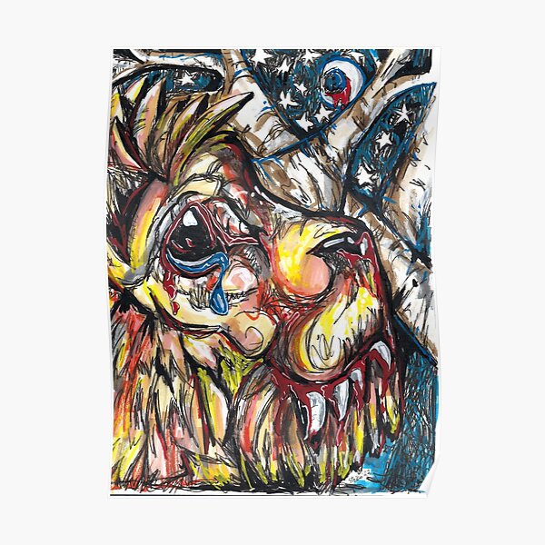 "Lion Bleeding Moon 1" Poster for Sale by SamiStokesArt | Redbubble