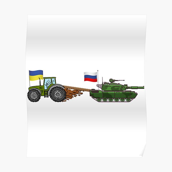 "Ukrainian Tractor Pulling Tank " Poster by Hsiesofa | Redbubble
