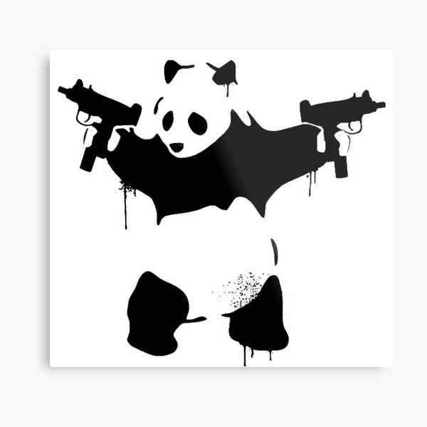 Panda Guns Metal Prints | Redbubble