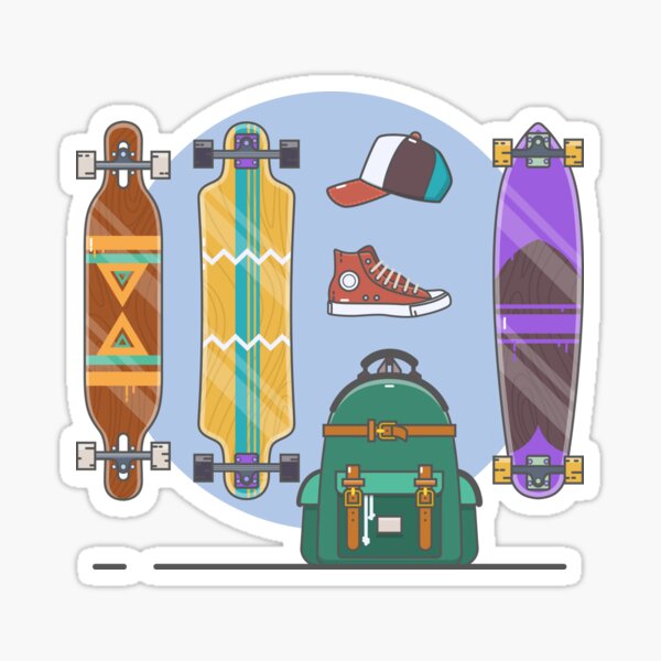 "Skate LONGBOARD" Sticker for Sale by Emil1993 | Redbubble