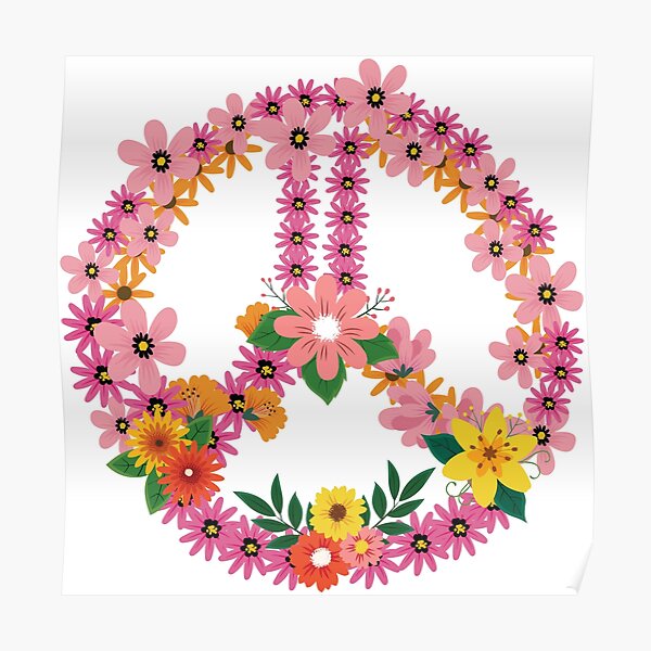 "Spring Peace Sign" Poster for Sale by Liraella | Redbubble
