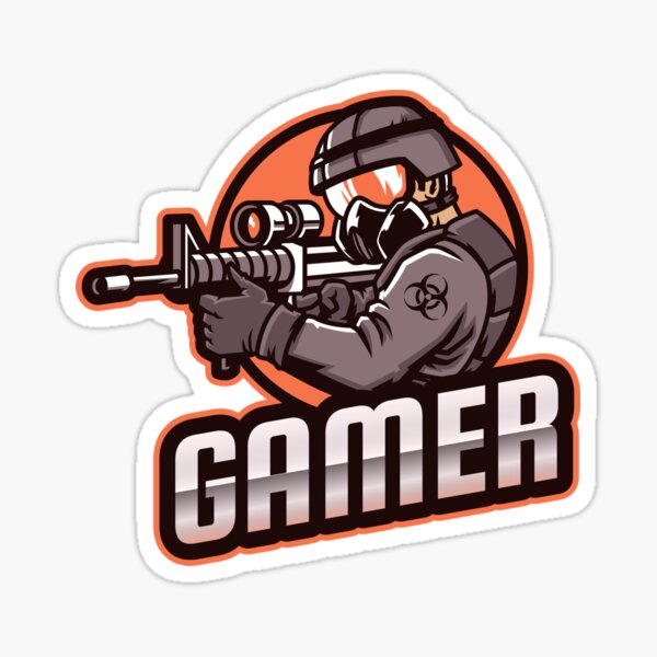 "Gamer with Soldier wearing Respirator" Sticker by PRIVARSHU | Redbubble