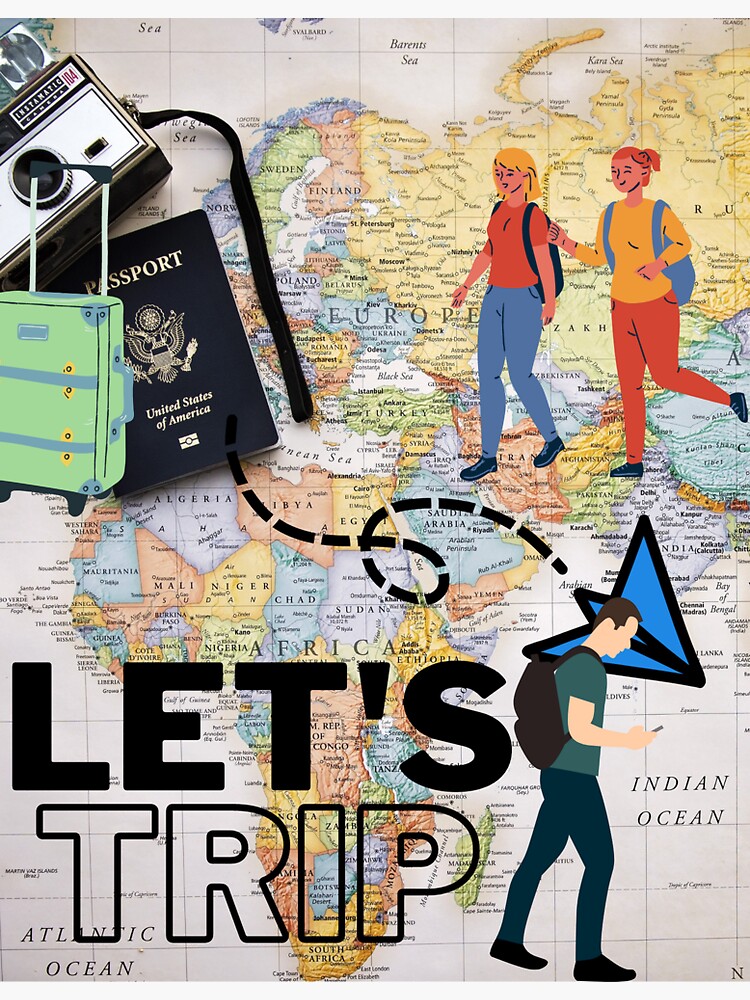 "Let's trip" Sticker for Sale by Jaadueekala | Redbubble