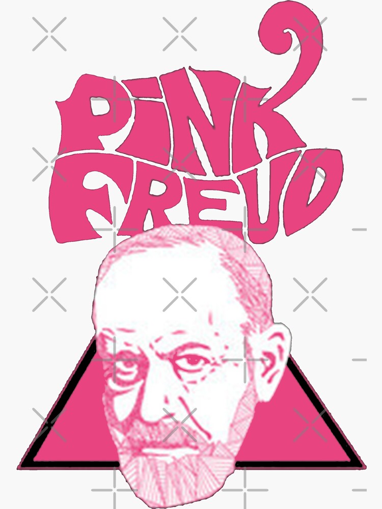 " Pink Freud Design" Sticker by BeachHouseArt | Redbubble