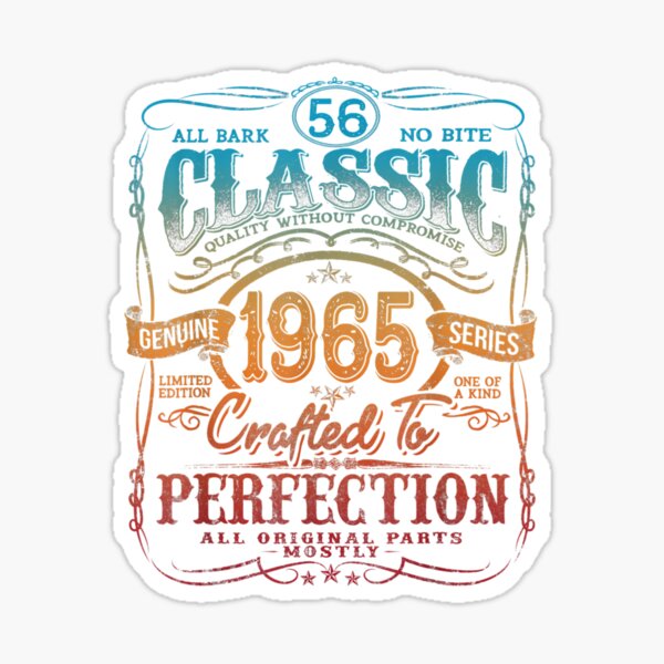 "Vintage 1965 Limited Edition 56 years old 56th Birthday" Sticker by ...