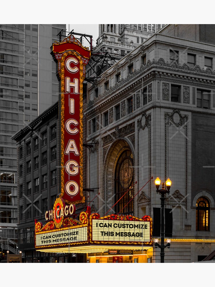 "Chicago Theatre Customizable Marquee" Sticker by Enzwell | Redbubble
