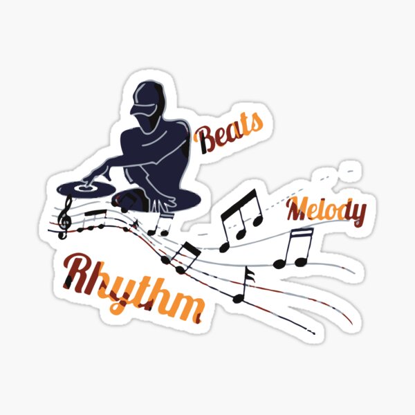 "Rhythm Beats and Melody" Sticker by AloshaArts | Redbubble
