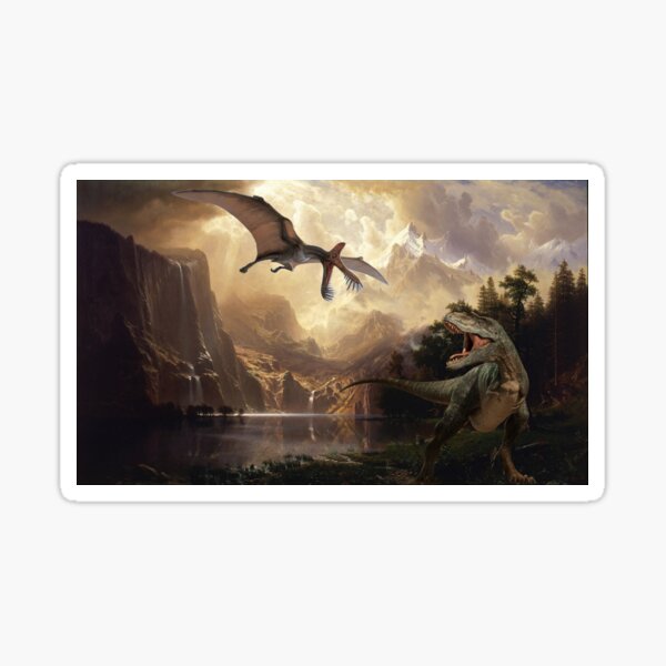 "Dinosaur World Pterodactyl Attack" Sticker by Ablaze-Amore | Redbubble
