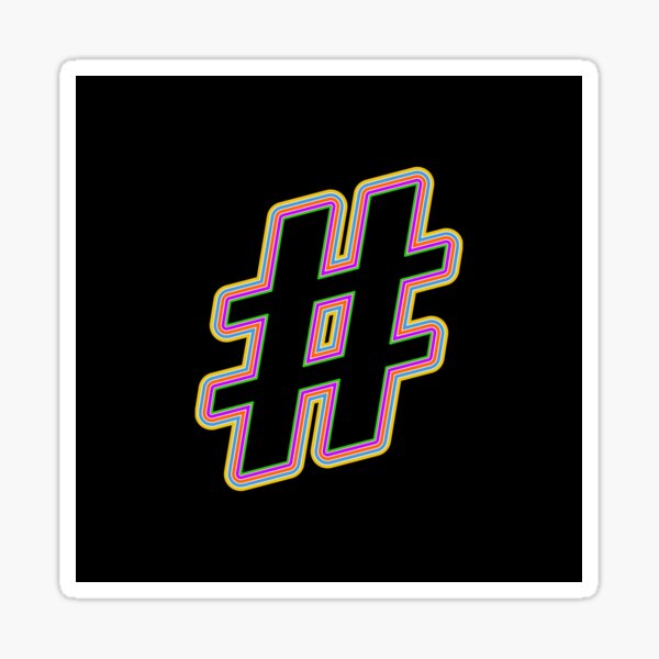 "The HASH TAG " Sticker for Sale by GrumpyMooStudio | Redbubble