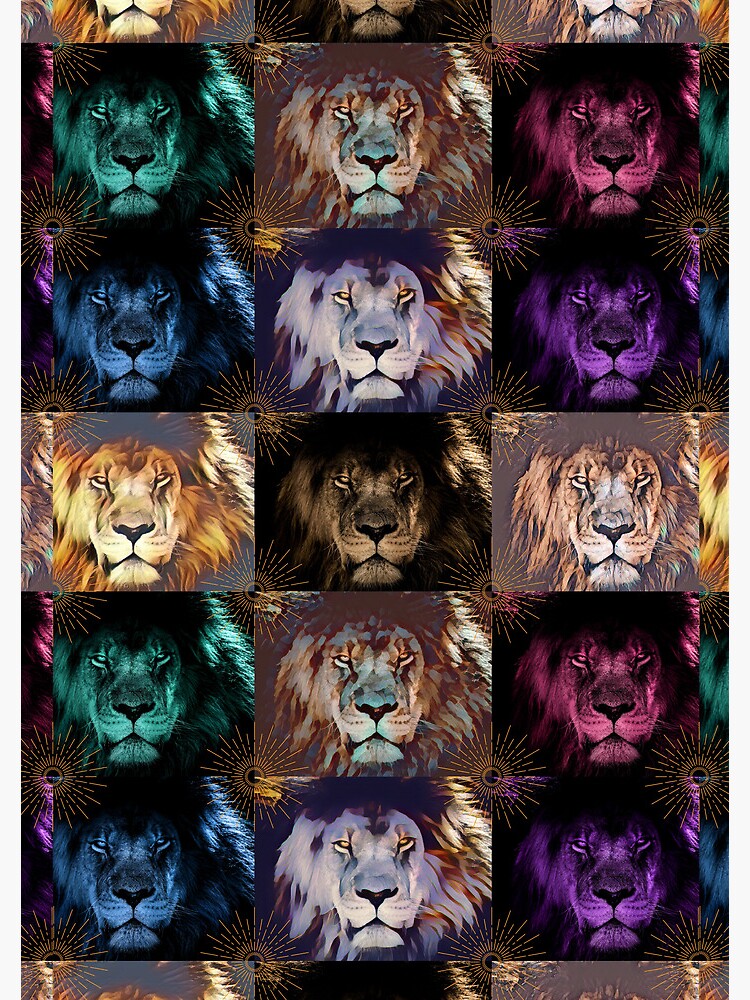 Cuaderno de espiral «Collage de leones africanos | Cara de león ...