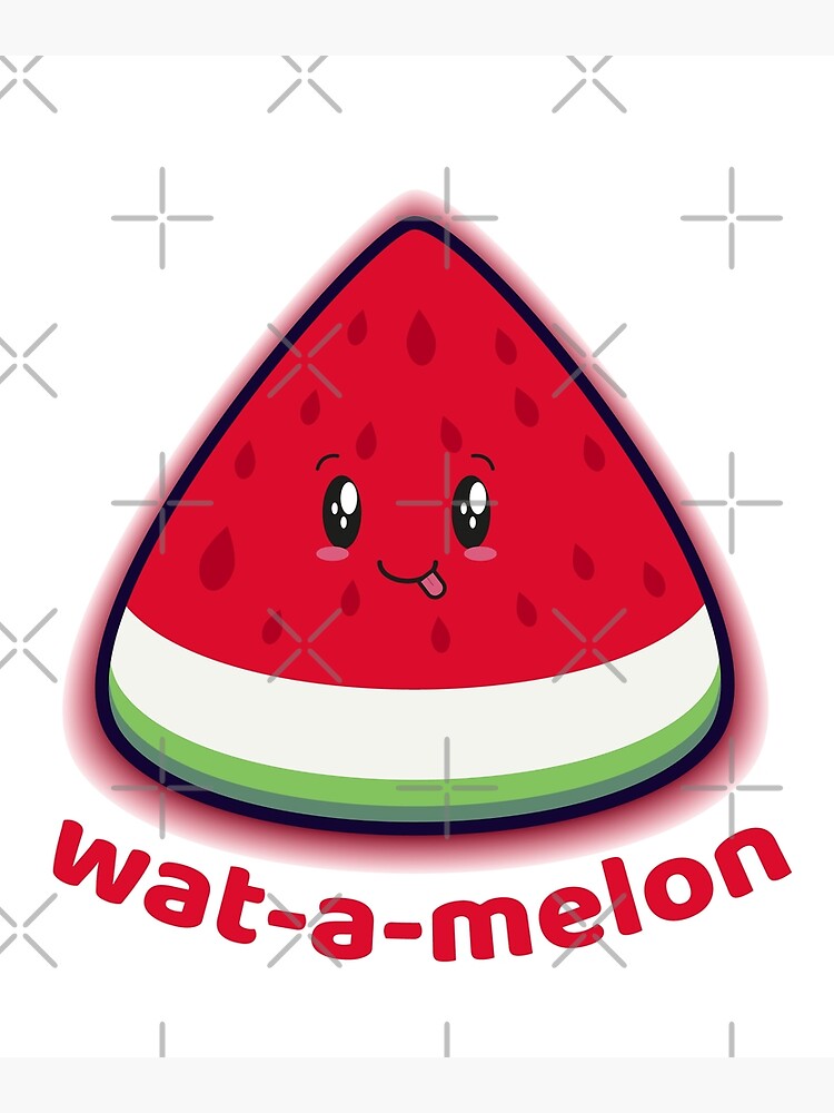 Poster « dessin animé, fruit, rigolote, pastèque », par FruiToon ...