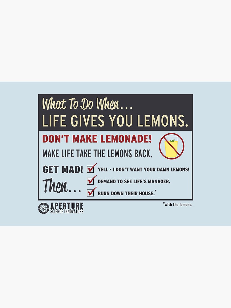 "cave johnson lemons " Sticker for Sale by daGhostie | Redbubble