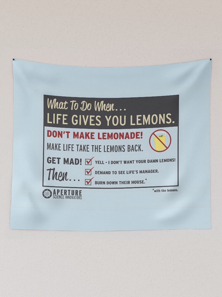 "cave johnson lemons " Tapestry for Sale by daGhostie | Redbubble