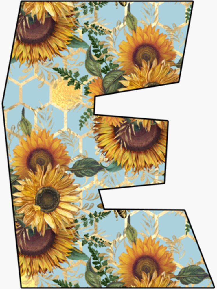 "E Sunflower Turquoise Alphabets Gift For Kids To Learn Alphabets ...