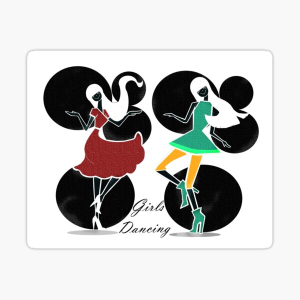 "Girls dancing " Sticker by shirleycutecard | Redbubble